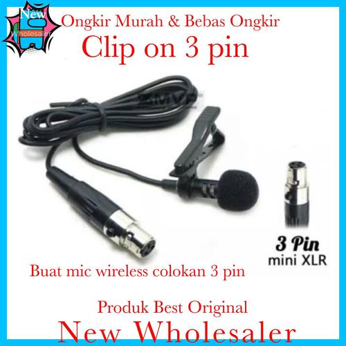 Jual Mic clip on 3 pin buat wireless umum original dari produk jepit ...