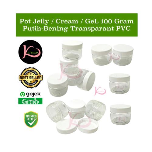 Jual Pot Jelly 100 gram Putih-Bening Transparant PVC / Pot Cream / Pot ...