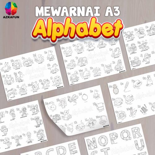 Jual Kertas Mewarnai A3 ALPHABET - Mewarnai alphabet hewan buah - Kota ...