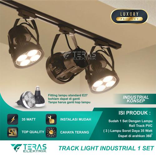 Promo Lampu sorot track light 35w isi 3 track light 35 watt satu set ...