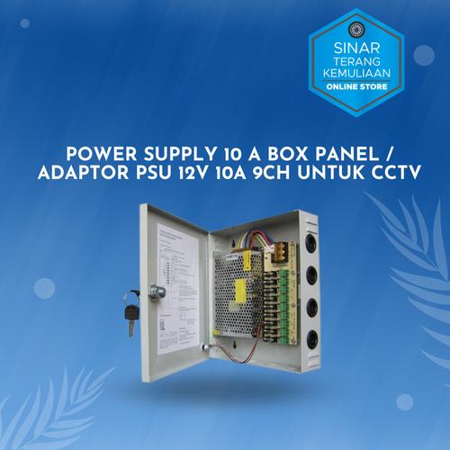 Jual POWER SUPPLY 10 A BOX PANEL / ADAPTOR PSU 12V 10A 9CH UNTUK CCTV ...