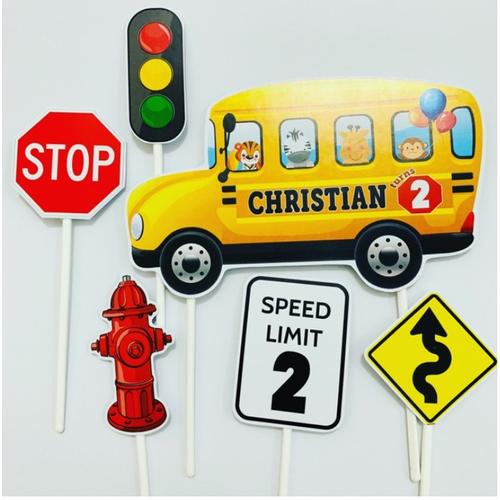 Jual Topper Cake Tusukan Hiasan Kue Ulang Tahun - Wheels On The Bus ...