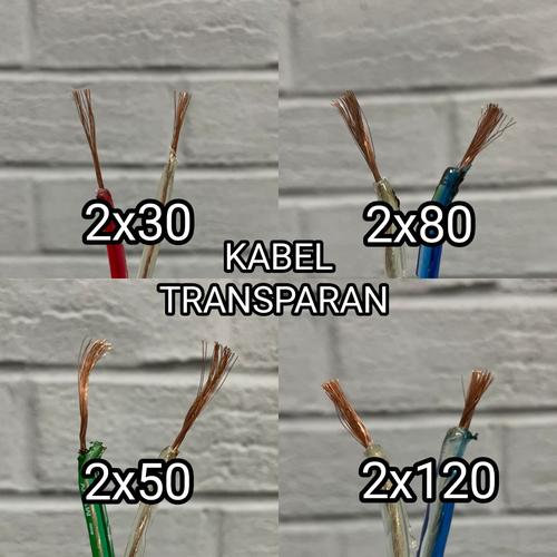 Jual KABEL SERABUT TRANSPARAN 2x30 2x50 2x80 2x120 1 meter - 2x50 ...