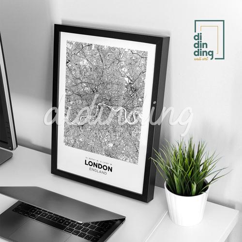Jual London - City Map Art 3 Hiasan Dinding Poster Peta Inggris Decor ...