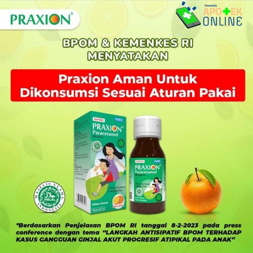 Jual PRAXION 250MG/5ML FORTE 60 ML/PARACETAMOL/NYERI/DEMAM/SAKIT KEPALA ...