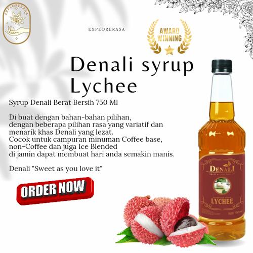 Jual Denali syrup lychee 750ml | Denali sirup rasa buah leci 750 ml ...