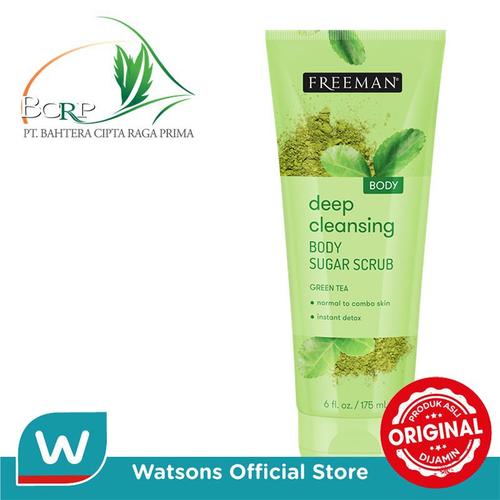 Promo FREEMAN Deep Cleansing Green Tea Body Sugar Scrub 175ml - Kab ...