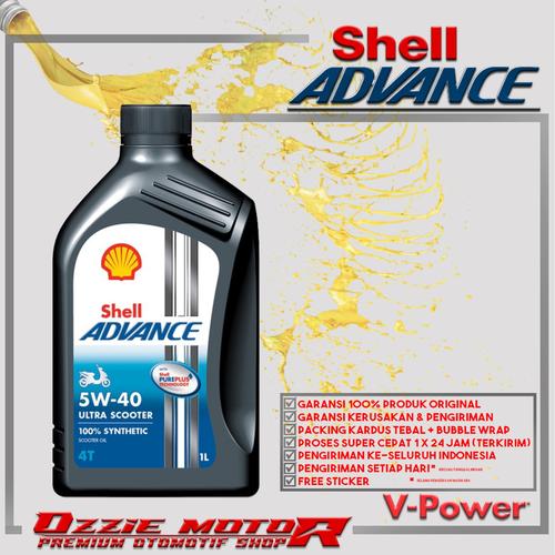 Jual Shell Advance Ultra Scooter 5W40 MB 1L Oli motor matic 100% ...