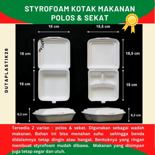Jual Styrofoam Gabus Kotak Makan Tanggung Box Gabus Polos / Sekat ...