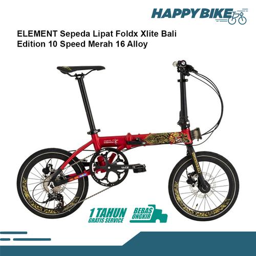 Promo ELEMENT Sepeda Lipat Foldx Xlite Bali Edition 10 Speed Merah 16 ...