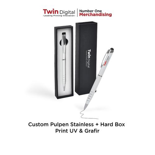 Jual Cetak Hadiah Pulpen Stainless + Hard Box UV Souvenir Pen Parker ...