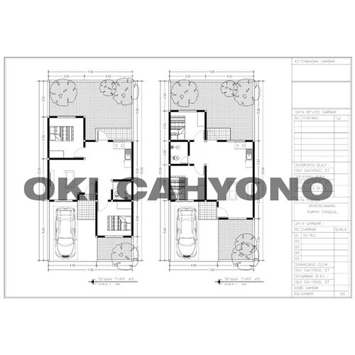 Jual Denah type 45, Uk.kavling 6m x 15m - Kab. Pati - kaedesain | Tokopedia