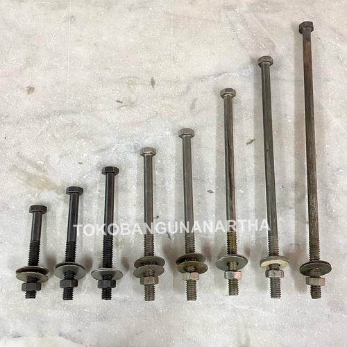 Jual Baut Mur Hitam NC 1/2 / Baut Mur Kayu Hitam 1/2 - NC 1/2 x 4 ...