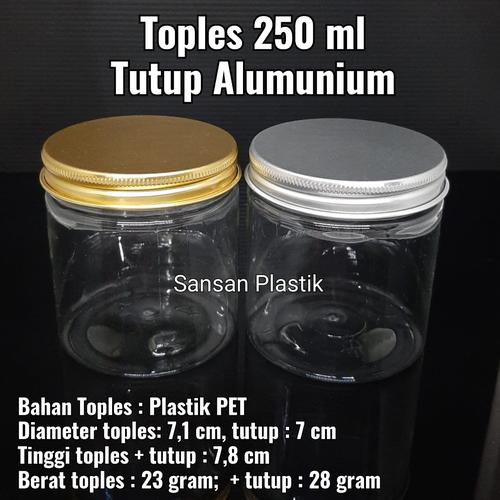 Jual Pot 250 gram tutup alumunium / jar pet 250 ml tutup alumunium ...