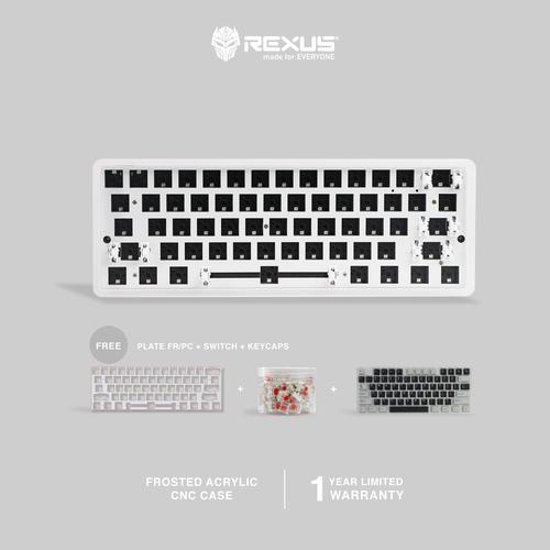Promo Rexus Keyboard Gaming Mechanical Daxa M61 CNC Acrylic Barebone ...