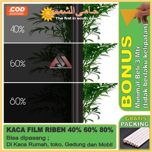 Jual Stiker Kaca Jendela Riben Hitam 20% 40% 60% PROMO!!! Sticker Kaca ...