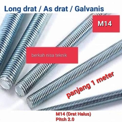 Jual Long Drat Putih Galvanis / As Drat Panjang 1 Meter / Baut Drat ...