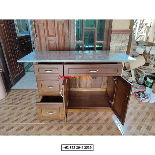 Jual Meja Dapur Custom : Island Table Kayu Jati Motif Marmer - Kitchen ...
