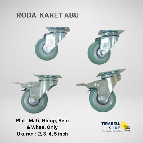 Jual Caster / Roda Karet Abu 2 inch 2 Hidup 2 Rem - Jakarta Barat ...