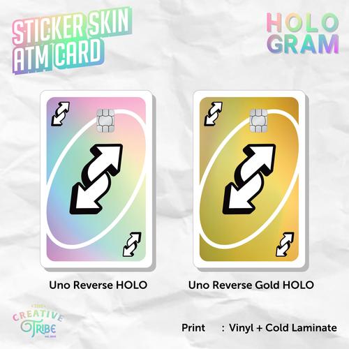 Jual Uno Reverse Gold Holo Sticker Skin Card HOLOGRAM Stiker Kartu ...