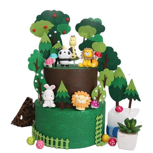 Jual CFL07 Cake Topper Tree Pohon Kertas Daun Hutan Hias Kue Ultah HUT ...
