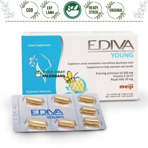 Jual EDIVA YOUNG 28 KAPSUL EVENING PRIMROSE OIL EPO ROYAL JELLY KULIT ...
