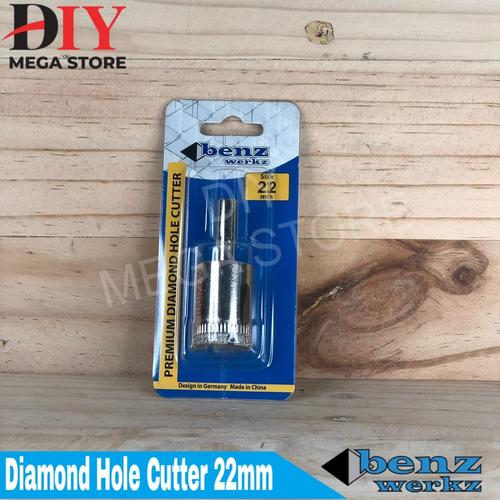 Jual Diamond hole cutter 22mm mata bor kaca mata bor intan 22 mm benz ...