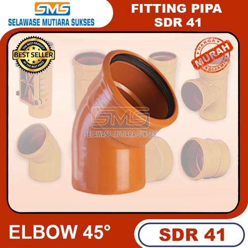Jual Fitting Elbow 45° Pipa PVC Limbah SDR-41, Dia. 4, 6 & 8 inchi - DN ...