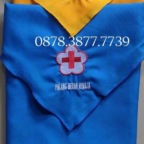 Jual Syal PMI / slayer PMR bordir/ sablon bijian - Biru PMR, sablon ...