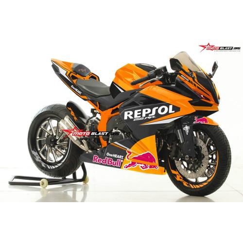Jual Decal Stiker HONDA CBR250RR REPSOL CUSTOM BLACK FULL BODY ...