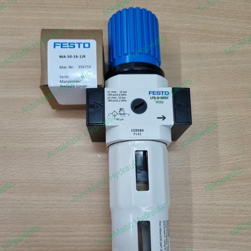 Jual AIR REGULATOR FESTO LFR-D-MINI PORT 1/2 INCH - 3/8 INCH - Jakarta ...
