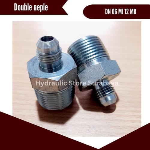 Jual Double Neple / nepel DN 06 MJ - 12 MB (3/8 JIC - 3/4 NPT) - Kab ...