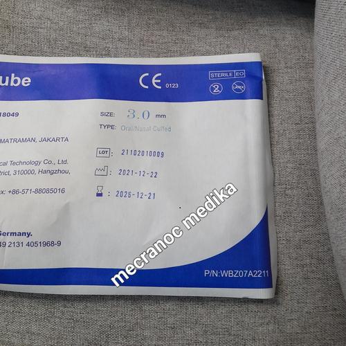Jual ETT balon cuff no 3.0 3,5 4,0 4,5 5,0 5,5 endotracheal tube forsch ...
