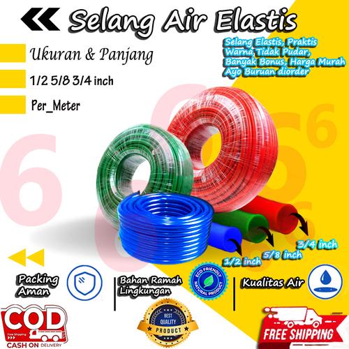 Jual SELANG AIR 1/2 5/8 3/4 ELASTIS TEBAL SELANG TAMAN CUCI MOTOR PERMETER - 1/2 inch - Kab ...