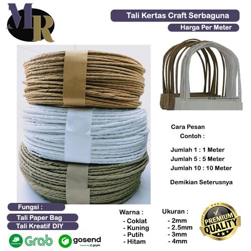 Jual Tali Kertas Craft Premium Kraft Crape Paper Bag Coklat Hitam Putih ...