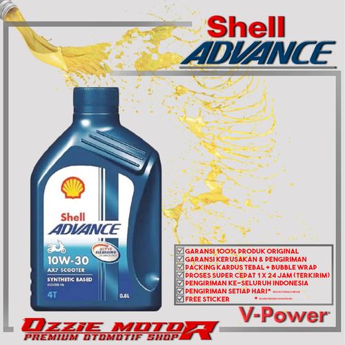 Jual Shell Advance AX7 Scooter 10W30 MB 800ml 4T Oli mesin matic - 0,8 ...