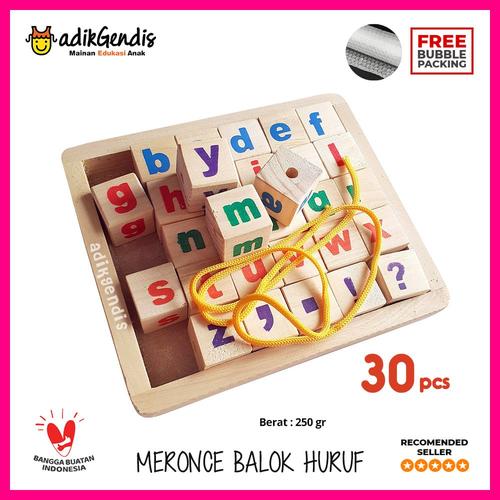 Jual Meronce Kayu Alfabet Angka Huruf - Mainan Edukasi anaka Balok ...