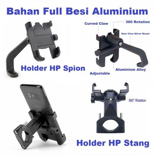 Jual Phone Holder HP Besi Sepeda Motor Besi Stang Spion | Dudukan ...