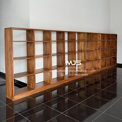 Jual Rak Buku - Rak Etalase Toko Kayu - Rak Perpustakaan Kayu Trembesi ...