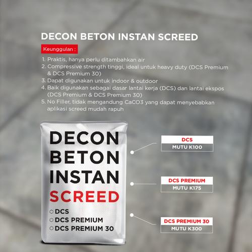 Jual DECON SCREED BETON INSTANT K300 50 KG - Kab. Bekasi - Bumi ...