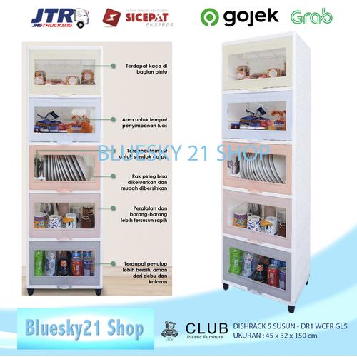 Jual RAK PIRING CLUB DENGAN KACA DISH RACK WIDE CLUB FLIP + KACA - DR1 ...