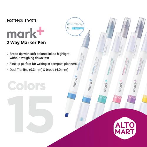 Promo Kokuyo Mark+ TWO WAY Highlighter Marker Pen - COLOR, BLUE - Kota ...