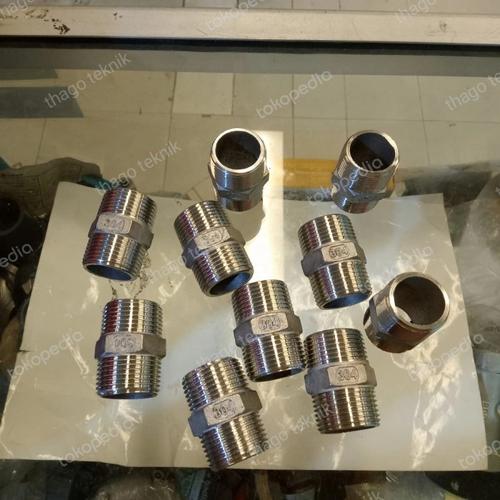 Jual double nepple stainless ss 304 1/2" inch - Jakarta Barat - thago ...