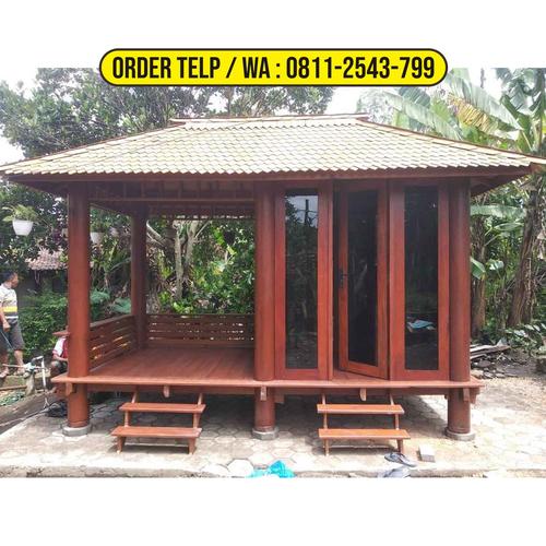 Jual Gazebo Custom Kaca Minimalis Kayu Ukuran 2x4m, Gasebo Joglo Kaca ...
