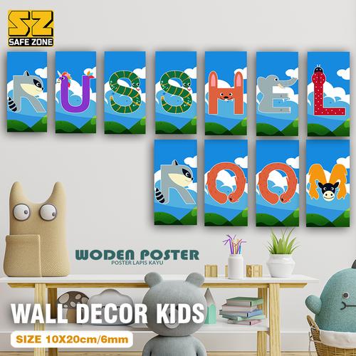 Promo Hiasan Dinding Costum Poster Nama Abjad Alfabet Ukuran 10X20cm ...