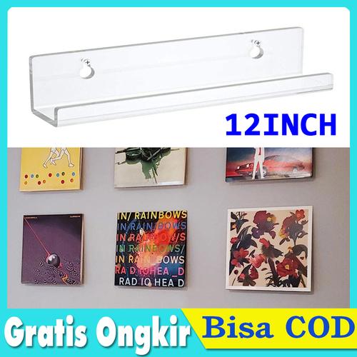 Jual Rak Dinding Akrilik Tempel Ambalan Bening Display Buku CD 7" / 12 ...