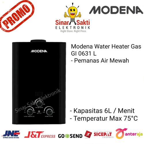 Jual Modena Water Heater Gas GI 0631 L Pemanas Air Gas Mewah Hitam Malang - Kota Malang - Sinar ...