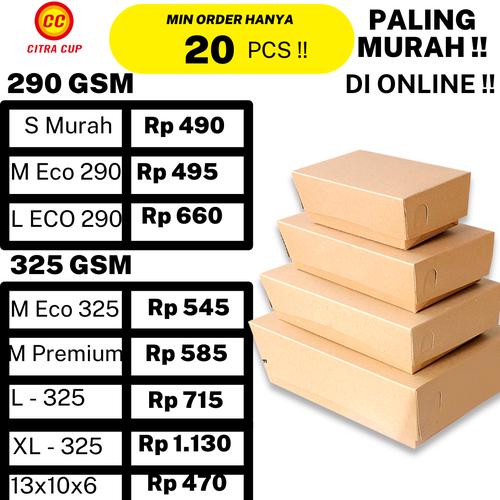 Jual PAPER LUNCH BOX SIZE S,M,L,XL BAHAN KRAFT FULL LAMINASI - LUNCHBOX ...
