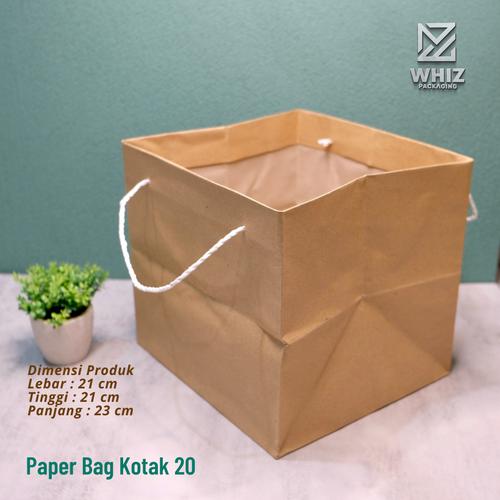 Promo Paper Bag Kotak 20x20 Shopping Bag Dus 20x20 Kuat Satuan - Kota ...