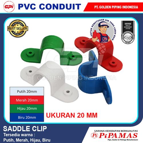 Jual Clemp PVC Conduit/ Saddle clip 20 mm Merk Pipamas - Putih - Kota ...